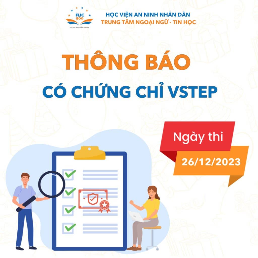 THÔNG BÁO ĐÃ CÓ CHỨNG CHỈ VSTEP NGÀY 26/12/2023 - Trung tâm Giáo dục ...